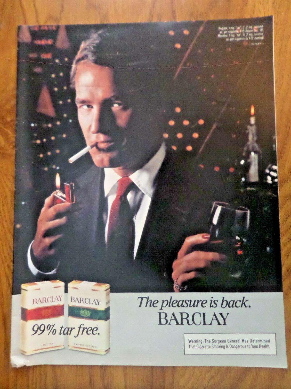 1982 Barclay Cigarettes Ad The Pleasure is Back | eBay