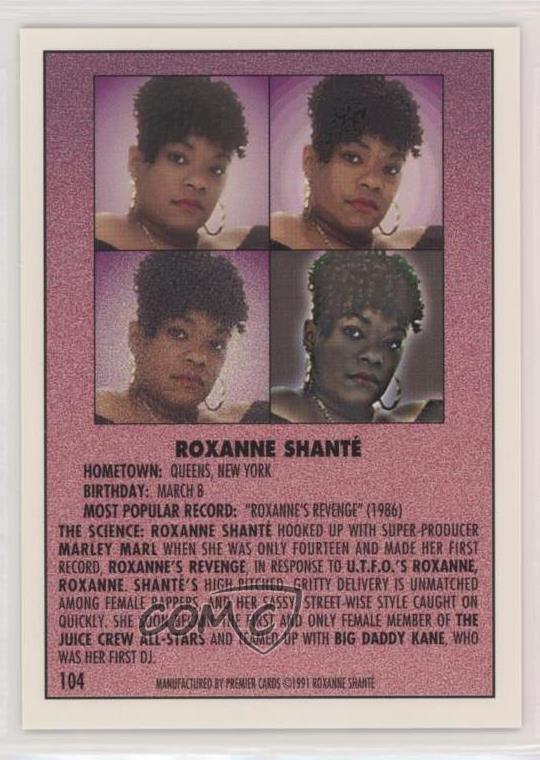 1991 Premier Cards The Rap Pack Roxanne Shante' #104 00gy | eBay