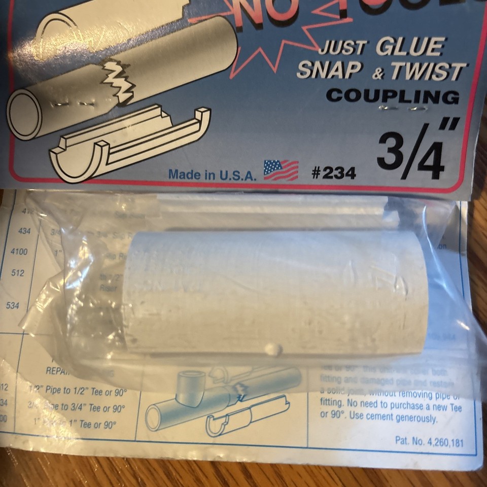 Snapper Plastic Pipe Repair Kit 3/4” Coupling #234 – No Tools Needed ...
