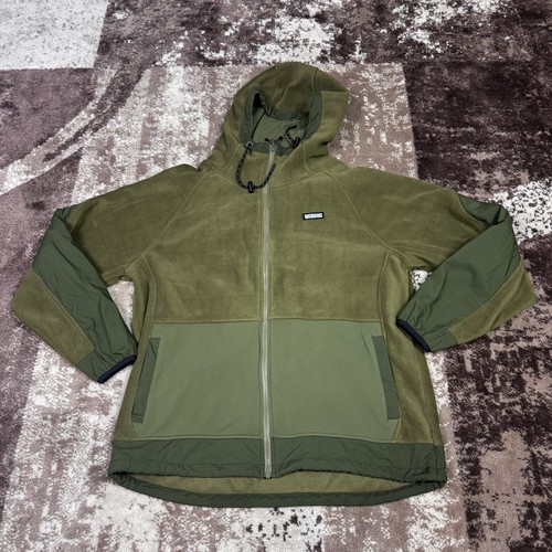 Freedom Industries Full Zip Jacket Hood Mens XL Green Fleece Tactical ...
