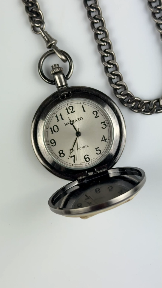 Bazzato Golf Theme Hunter Style Quartz Pocket Watch with Chain Fob ...