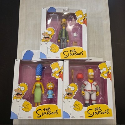 LOT OF 3 JAKKS PACIFIC THE SIMPSONS 5" FIGURES MARGE MAGGIE LENNY ...
