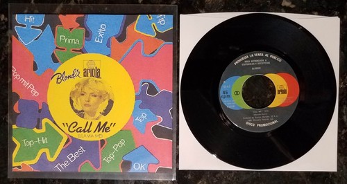 Blondie Debbie Harry RARE 1980 7" 45 Call Me SPAIN DJ PROMO Ariola 0165 ...