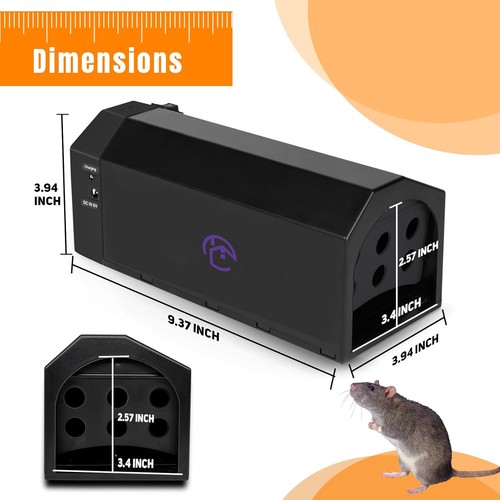 Electric Mouse Traps Indoors: Rat Trap Upgraded 2 in 1 Effective Purple ...