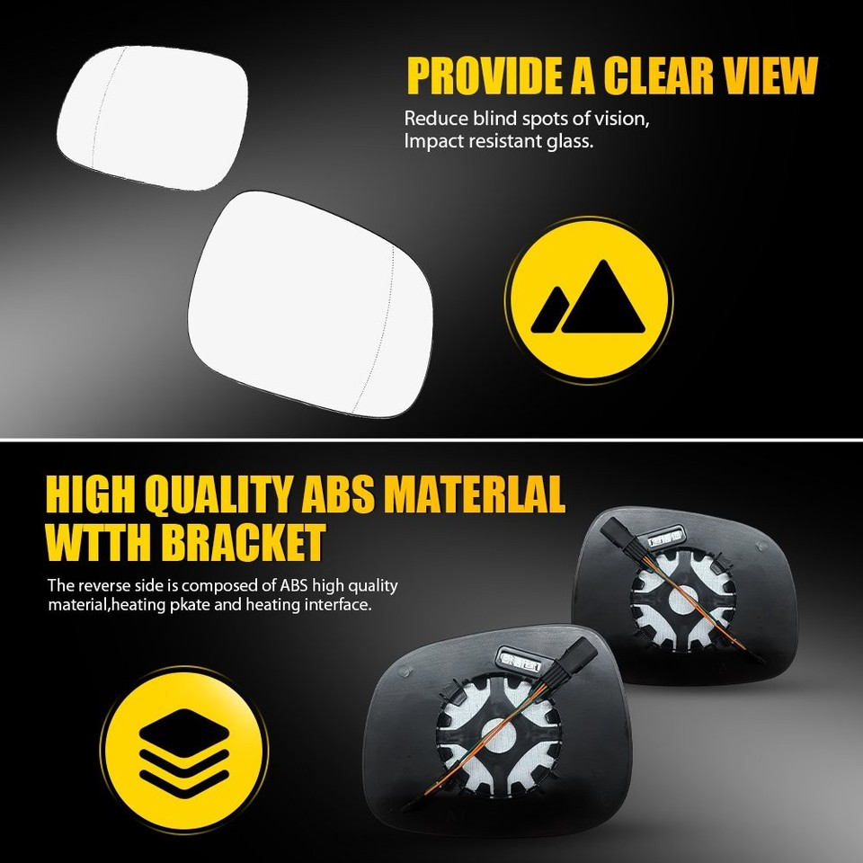 2Pc Driver Passenger Side Heated Mirror Glass for 2011 2012 2013 2014 ...