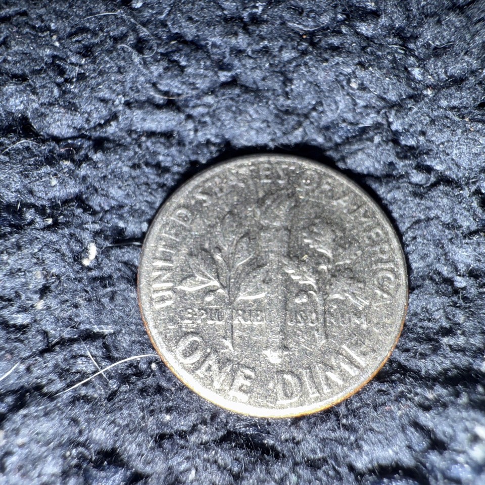 1976 Dime, Extra Leaf, Missing Letter Obverse Error, letters on rim We ...