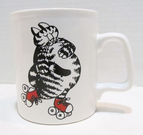 B. KLIBAN CAT ROLLER SKATING CAT CERAMIC COFFEE MUG KILN CRAFT VINTAGE ...