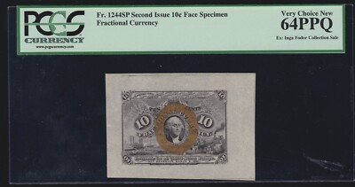 US 10c Fractional Currency Specimen Note FR 1244sp WMF PCGS 64 PPQ V Ch ...
