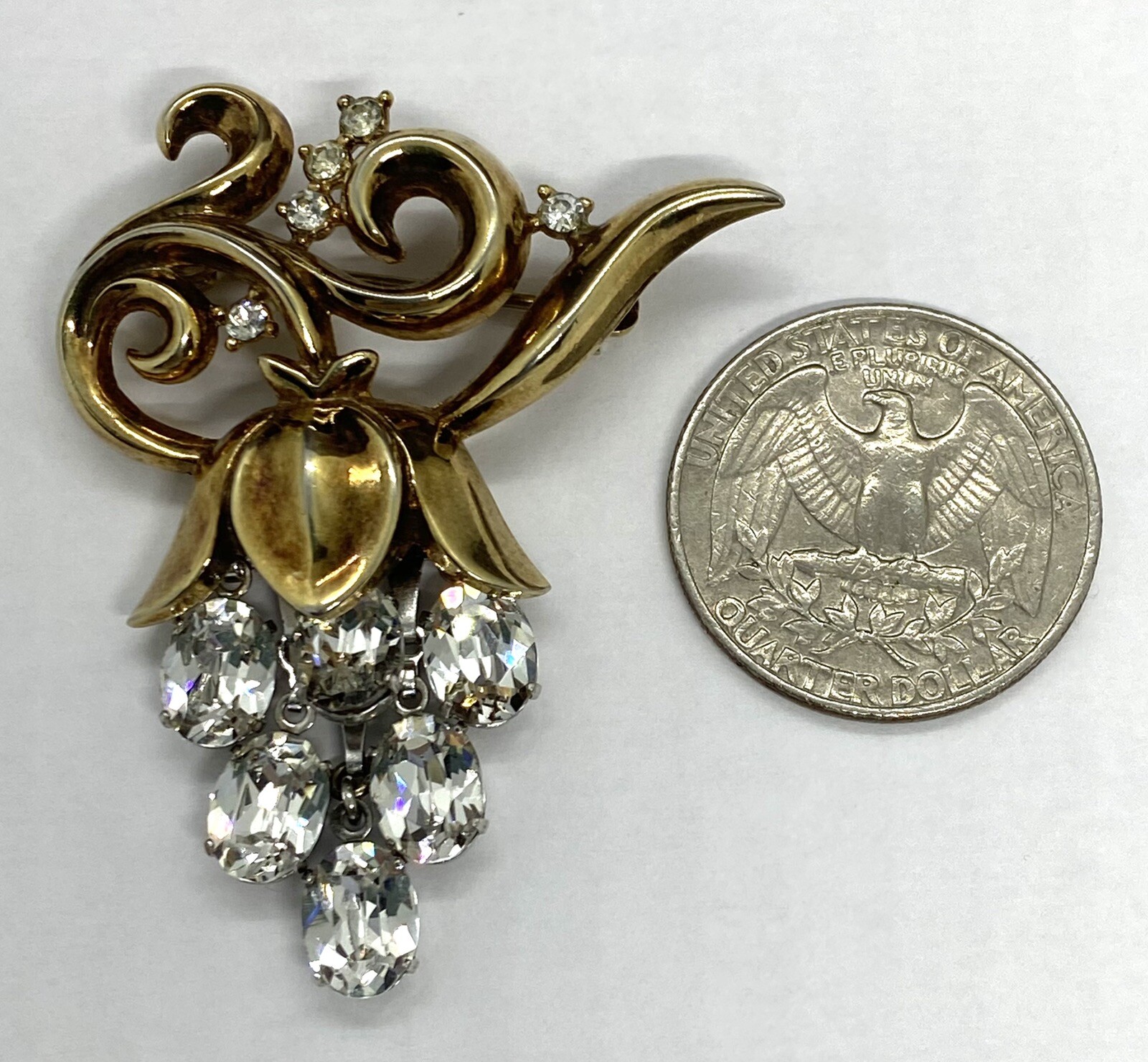 Crown Trifari Alfred Philippe 1950,s Pat Pen Gold Ton… - Gem