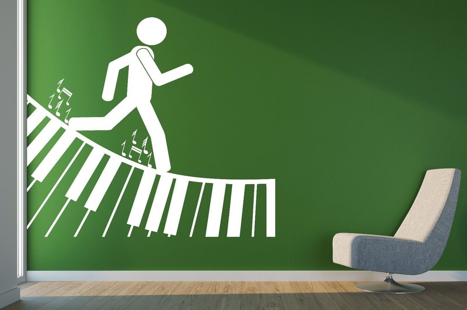 Vinyl Decal Wall Sticker Music is Life People Walk on Notes (n553) | eBay