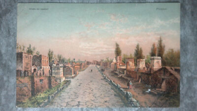 VTG c1919 Tinted Collotype Postcard Road of the Sepulchers Tombs ...
