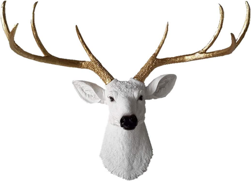 Larger Faux Deer Head - Rustic Wall Decor Deer Antlersfaux Taxidermy An ...