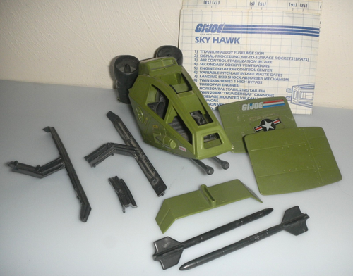 1984 Vintage G.I. GI Joe 3.75 ARAH Lot Sky Hawk VTOL *100% Complete ...