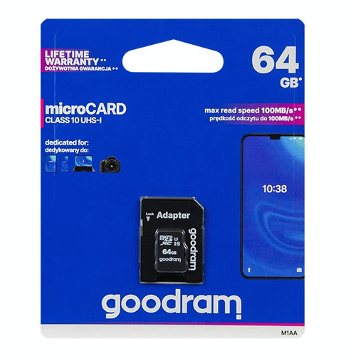 Nouvelle carte mémoire SDXC Goodram Micro SD XC 64 Go UHS-I 100 Mo/s lecture ... | eBay