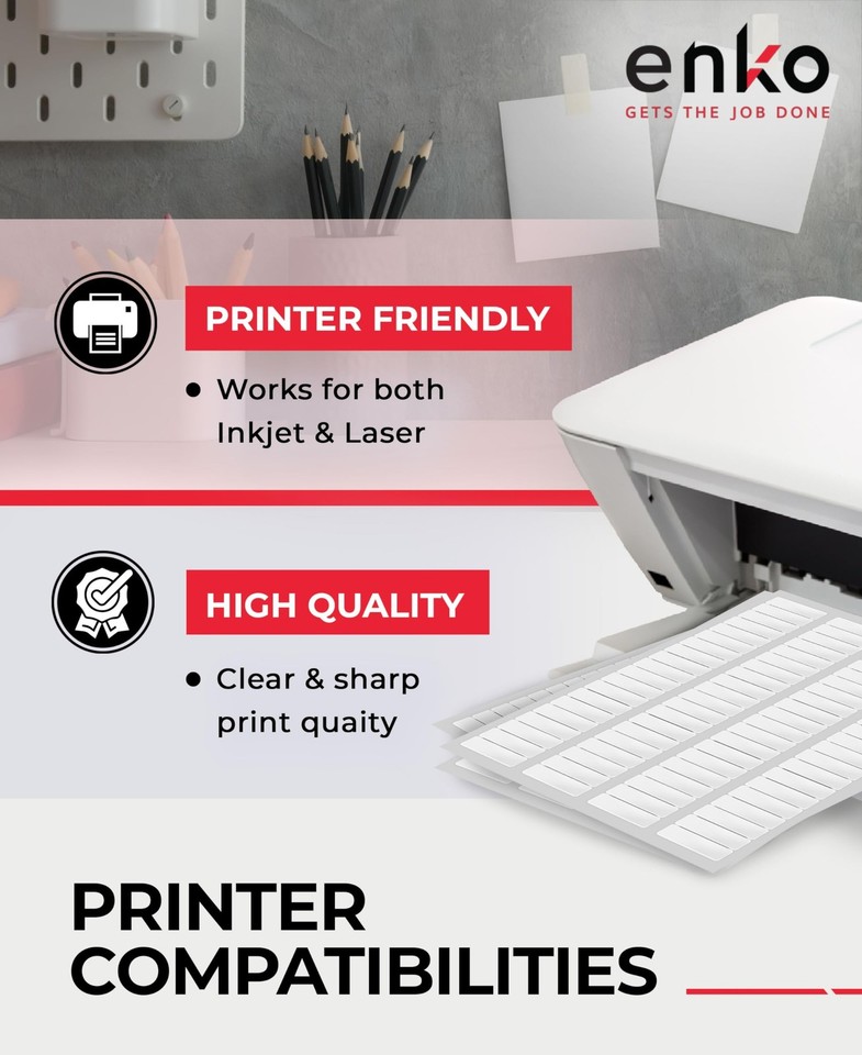 enKo 24000 Labels, 1/2 x 1-3/4 inches - White - Address, Mailing, Shipping an... | eBay