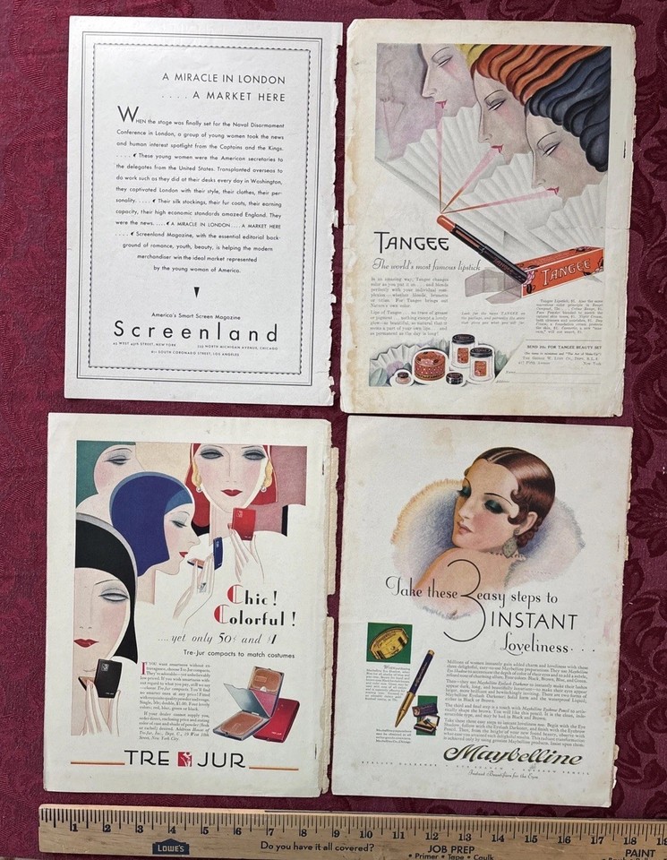 LOT OF 4: COVERS ONLY- 1930 “Screenland” Magazine- Cover Art: Rolf ...