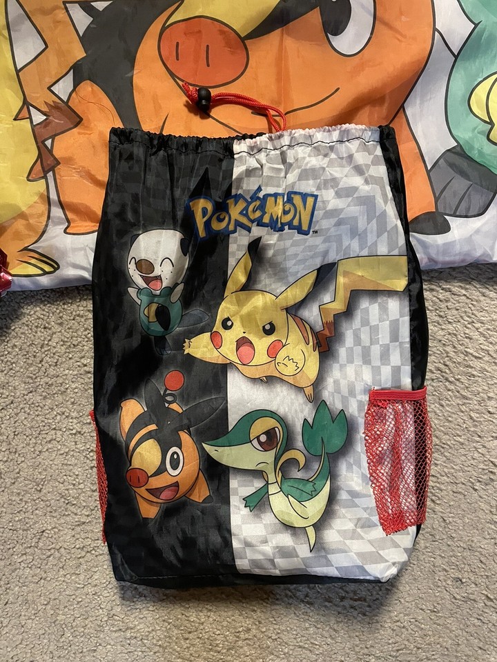 2 Pokemon Sleeping Bag Black And White Pikachu Snivey Oahuwatt and ...