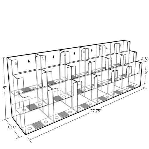 Azar Displays Three-Tiered Tri-Fold Brochure Counter Display (18 ...