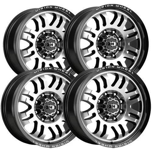 (Set-4) Vision 409 Inferno 20x9 6x120 12mm Black Machined Wheels Rims ...