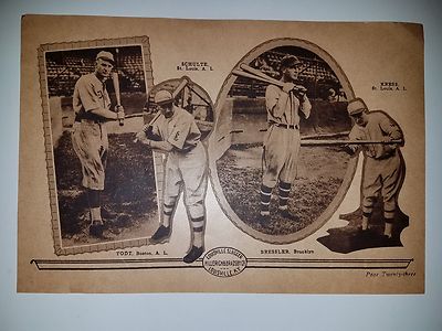 Phil Todt Fred Schulte Rube Bressler Red Kress 1928 Louisville Slugger ...