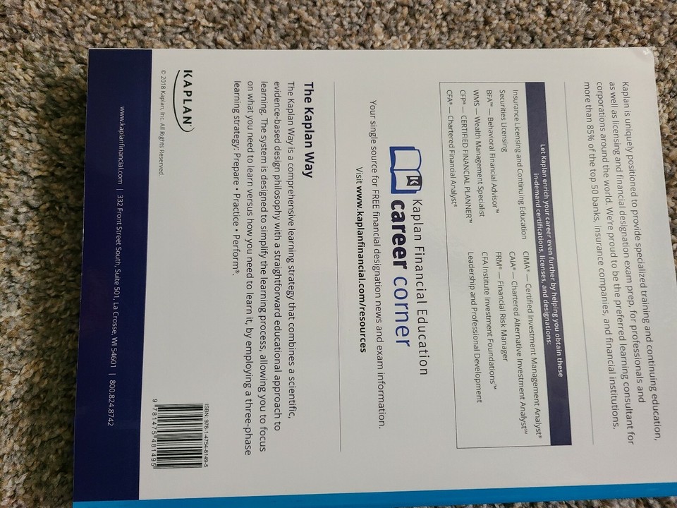 Kaplan Series 7 License Exam Manual, 1st Edition (Revised, Paperback ...