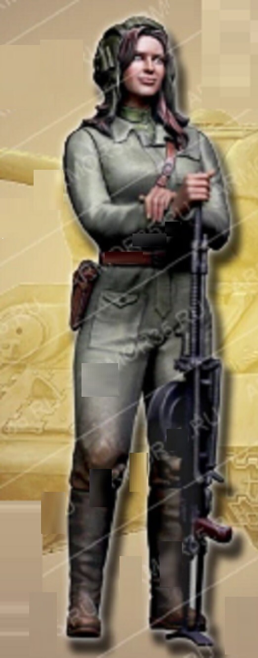 1/16 Resin Model Kit Figure Sexy Soviet Russian Tank Girl Soldier WW2 ...