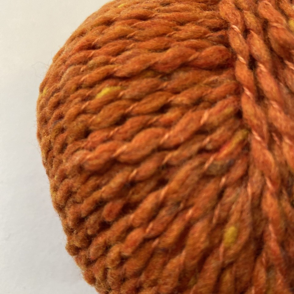 Soft Tweed Yam Karabella Lot Of 3 Skeins 1150 Orange 100% Wool 108 ...