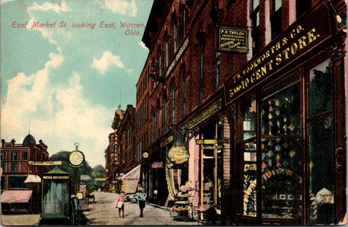 East Market Street Looking East, Warren OH Woolworth Store Vintage ...