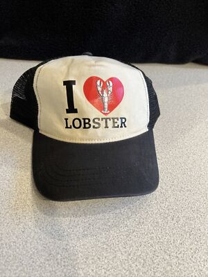 Vintage I Love Lobster Trucker Hat Cap Mesh Snapback Logo One Size Fits ...
