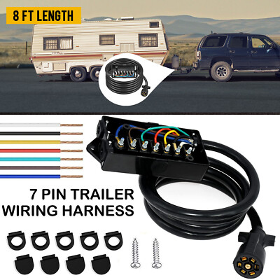 7 Way Trailer Plug Weatherproof Trailer Wiring Harness 7 Pin Trailer ...