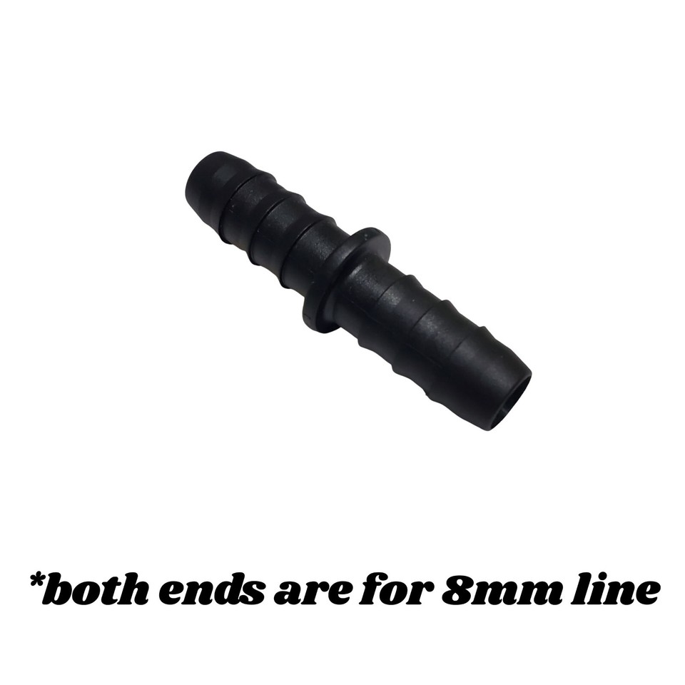 Fuel Line Splice connector fits 8mm or 5/16" rubber line for gas, water ...
