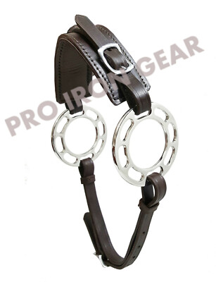 Hackamore Bitless Horse Bit English Western Adjustable Leather (BROWN ...