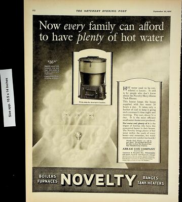 1926 Boilers Novelty Furnace Hot Water Tank Heater Vintage Print Ad ...