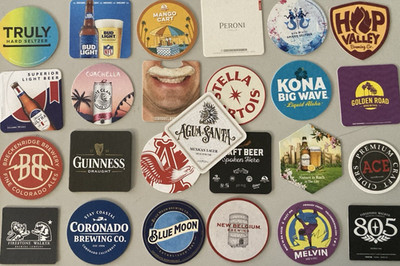 🔥New 25 Mix Beer Bar Coasters coaster Lot H Bluemoon Stella Mango Cart ...