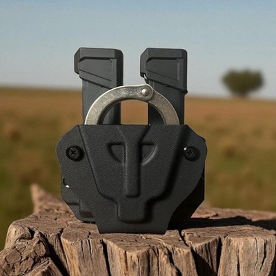 ASP Hinged Handcuff + Dual Pistol Mag Carrier, Blk Basket Weave, Tek ...
