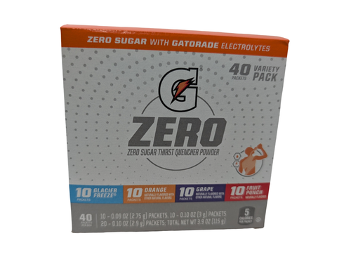 Gatorade G Zero Powder Variety Pack (40 Ct.) Orange Grape Fruit Punch ...