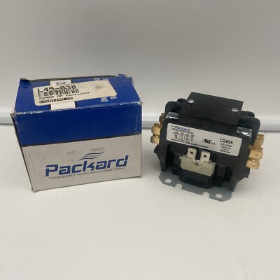 Packard C240A Definite Purpose Contactor 2 Pole 40 Amps 24 Coil Voltage ...