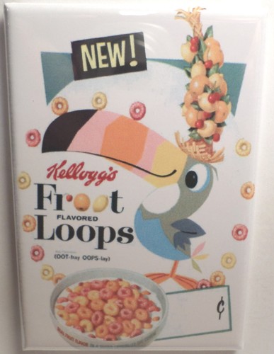 Froot Loops Vintage Cereal Box 2" x 3" Refrigerator or Locker MAGNET ...