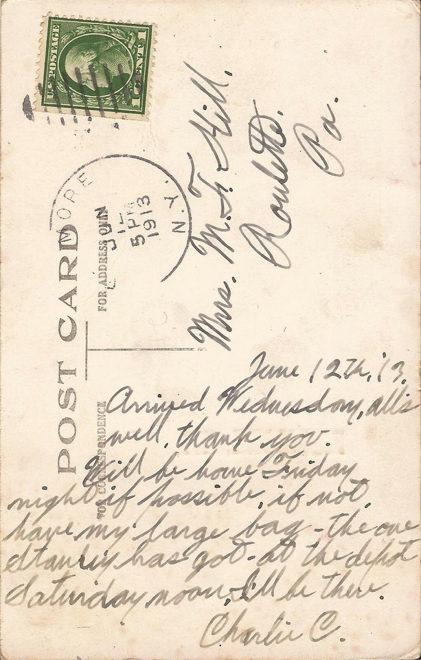 Fillmore, NEW YORK - PENNANT -1913 "Caught a Few Small Ones" - large ...