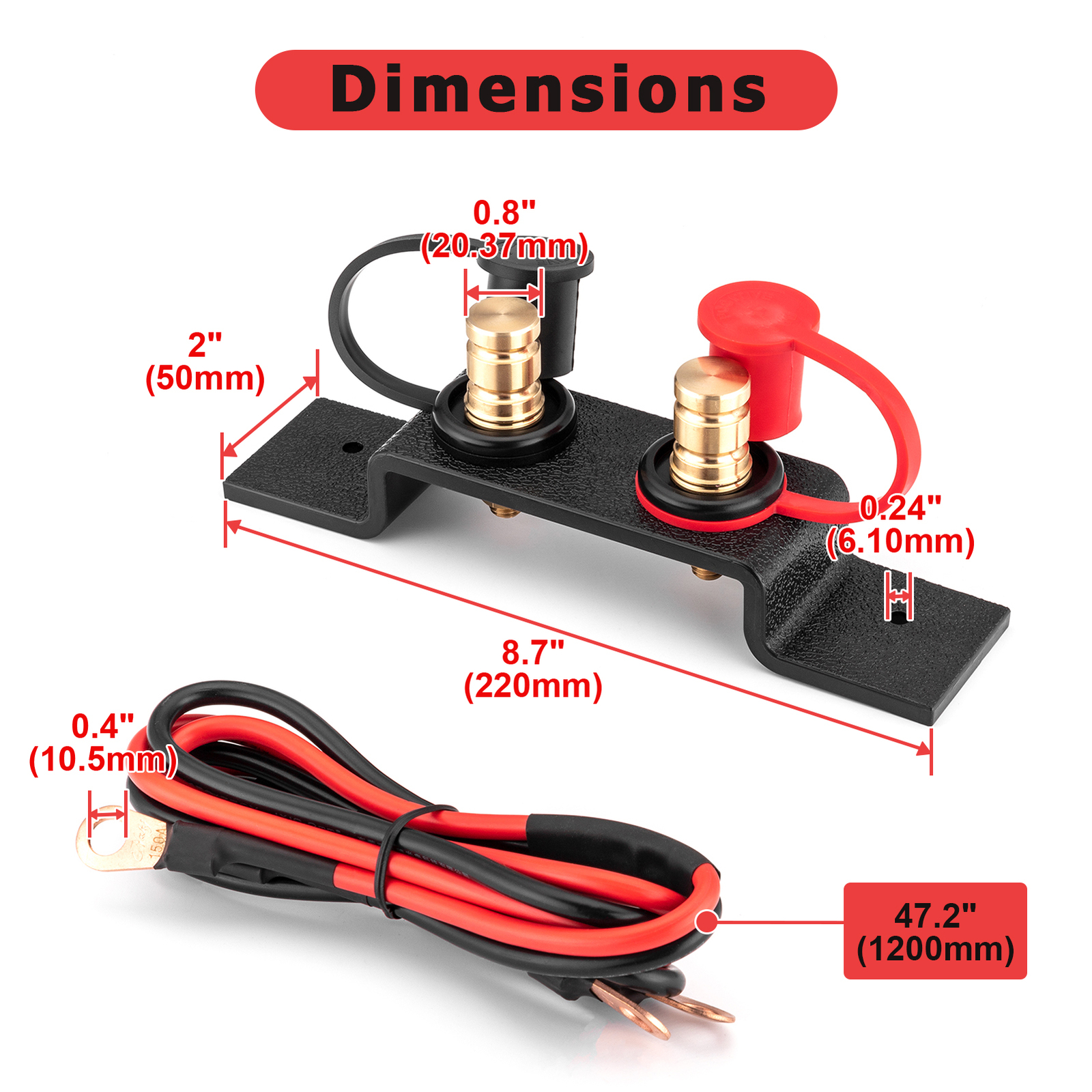Remote Battery Terminal Relocation Kit Jump Post fit Honda Pioneer 500 ...