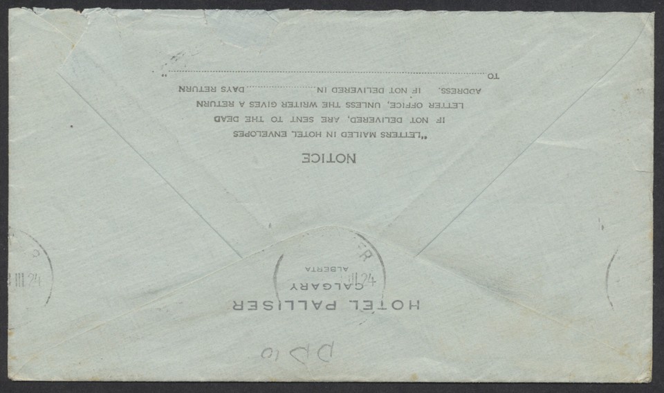1924 Foreign Destination RPO Cover Edmonton CNR Depot to Norway #117 ...