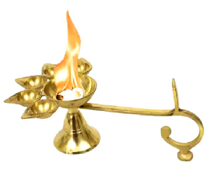 Karpoor Panch Aarti 5 Face Jyoti Diya Karpuram Arati Stand Pancharti ...