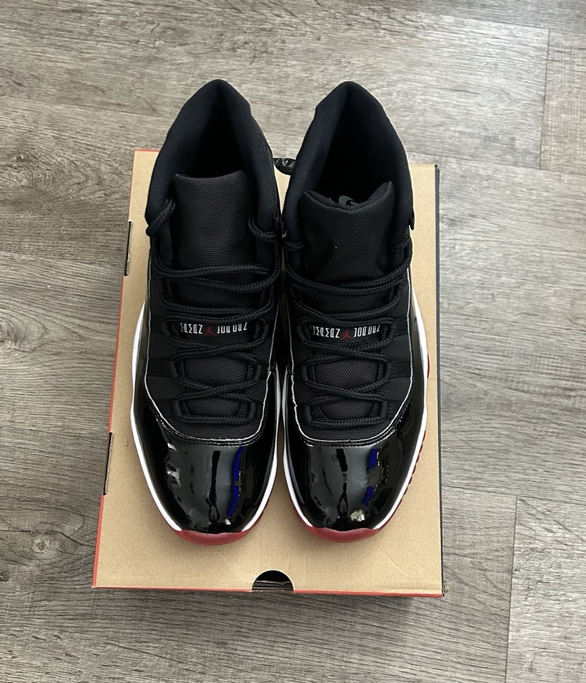 Jordan Air Jordan 11 Retro Bred High Top Black Red White Athletic ...