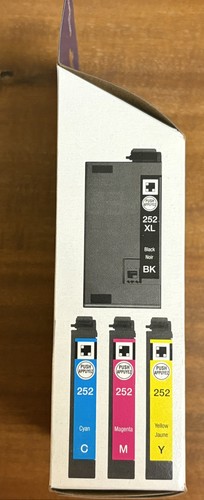 Epson 252XL Black & 252 Color Ink T252XL-BCS 4-Pack Exp 2027 Genuine ...