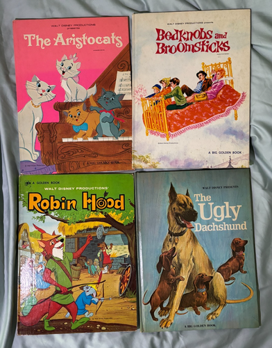 12 Walt Disney movie tie-ins Big Golden Books c1960s-70s VG Aristocrats ...