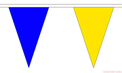 BLUE AND & YELLOW 20 metre TRIANGULAR TRIANGLE BUNTING 54 FLAGS flag ...