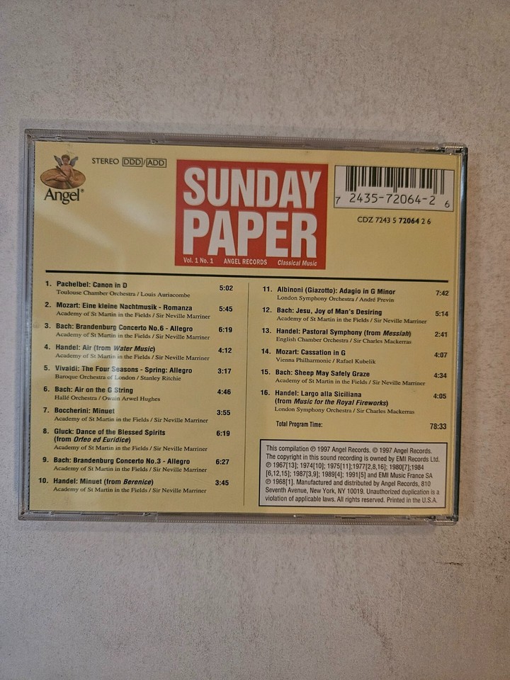 Sunday Paper Vol. 1 No. 1 By Various Artists (CD) | eBay