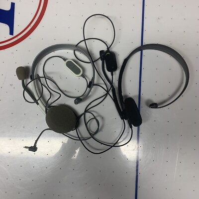 GENUINE MICROSOFT XBOX 360 OFFICIAL WIRED CHAT HEADSETS W/ BOOM MIC LOT ...