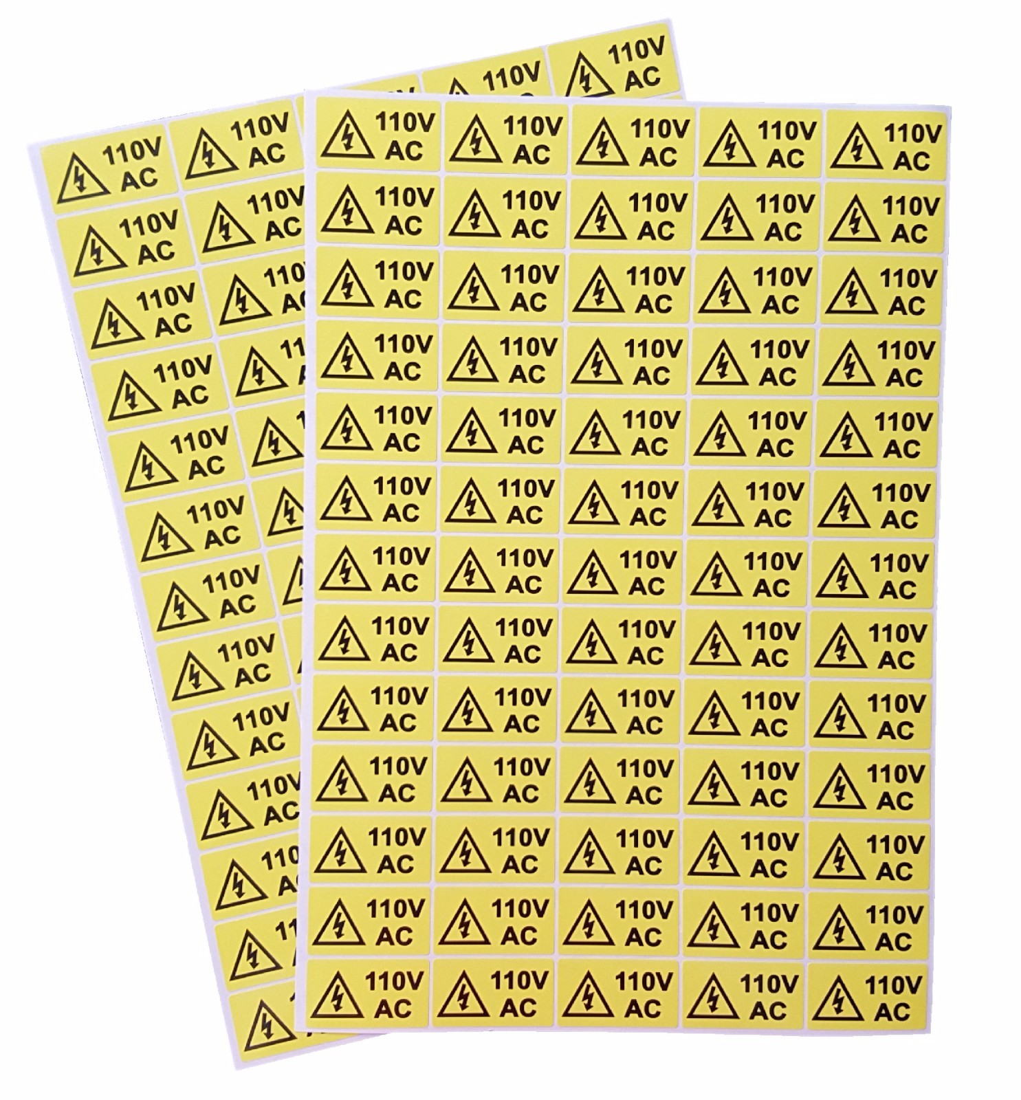 Yellow Electrical Warning Vinyl Stickers AC 110V 230V 240V 415V | eBay UK