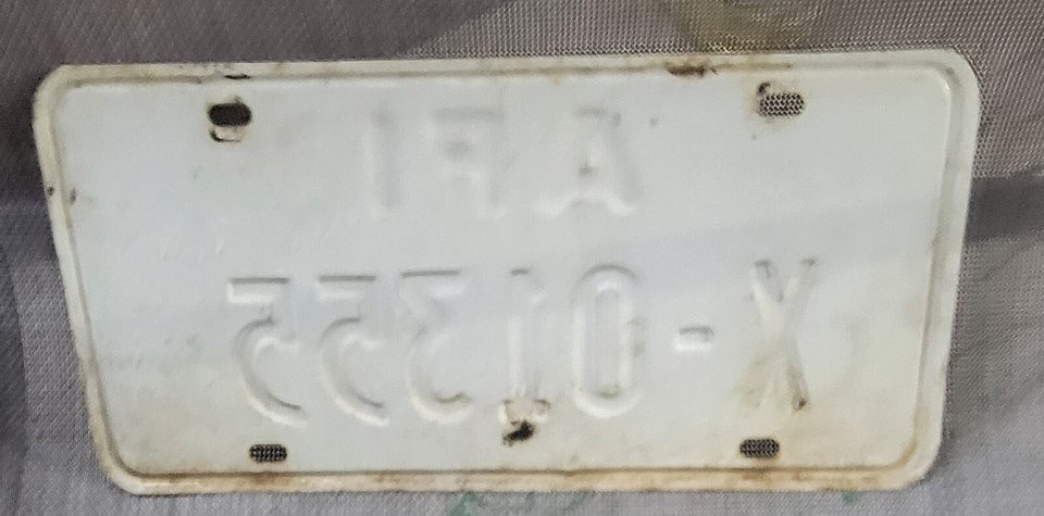 Vintage License Plate AFI X-01355 | eBay